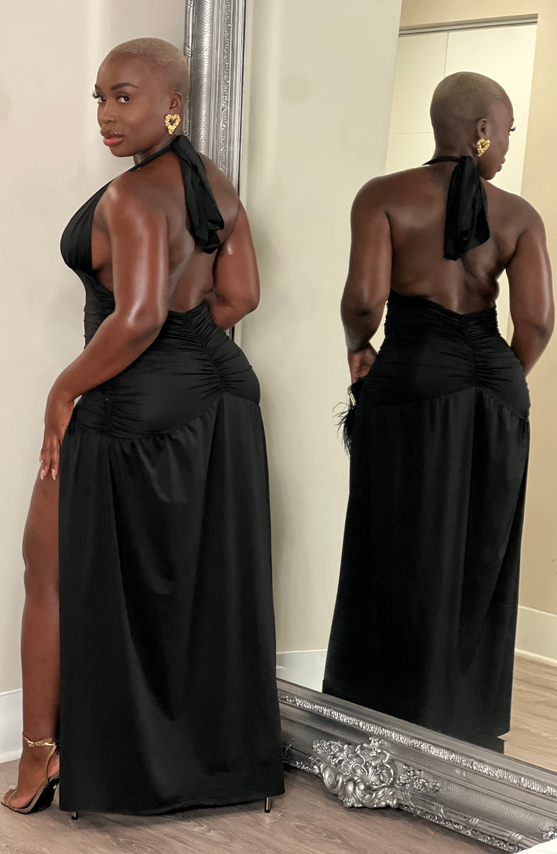 Black Halter Maxi Dress – the bombshell boutique